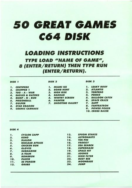 50 Great Games (Collection) - C64-Wiki